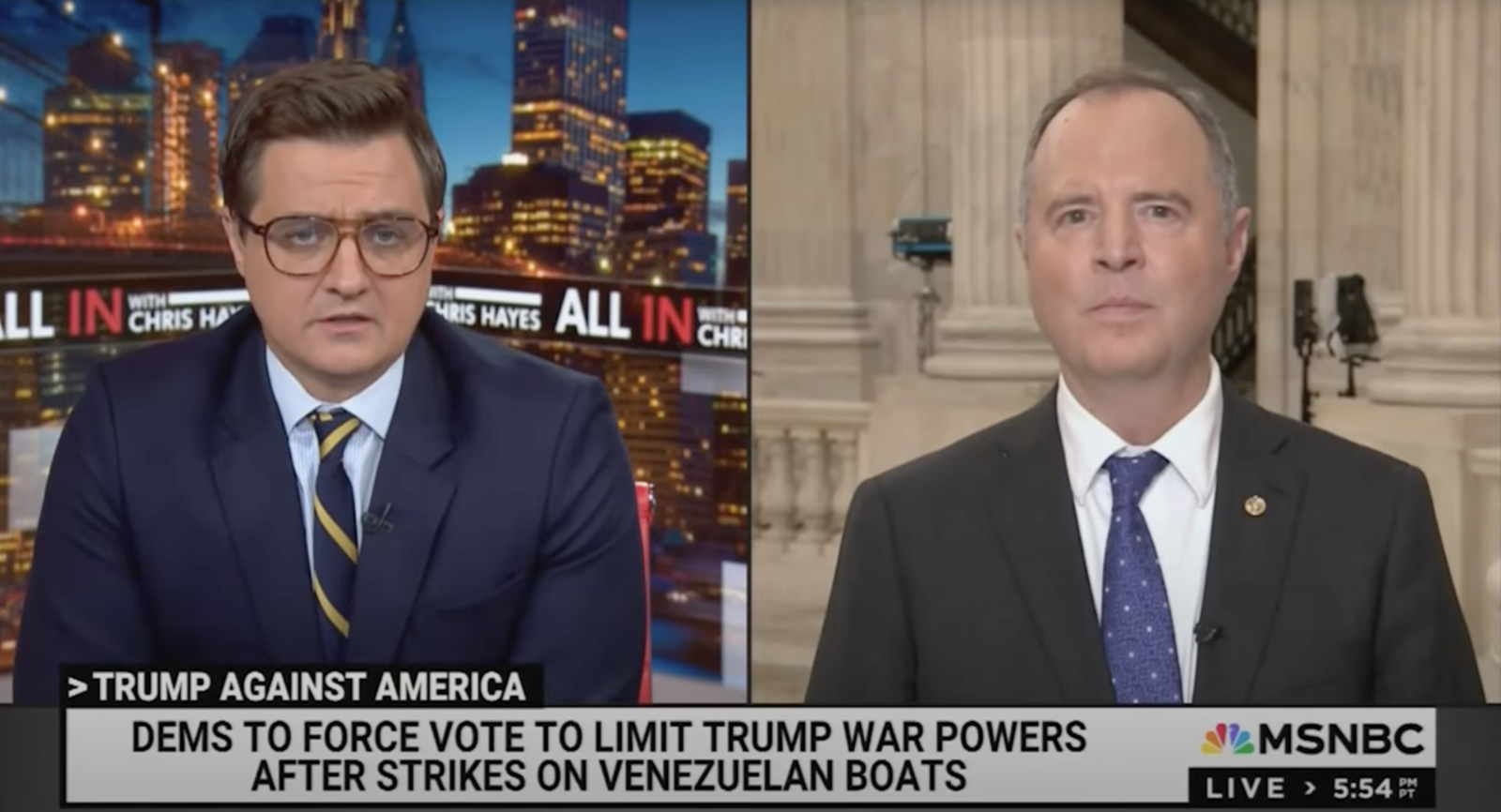 WATCH: Sen. Schiff Raises Alarm on Trump’s Unchecked Strikes Against ...